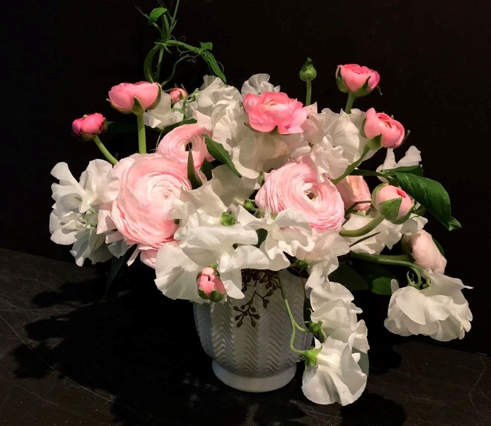 Ranunculus and Sweet Pea Surprise – Greenwich Orchids